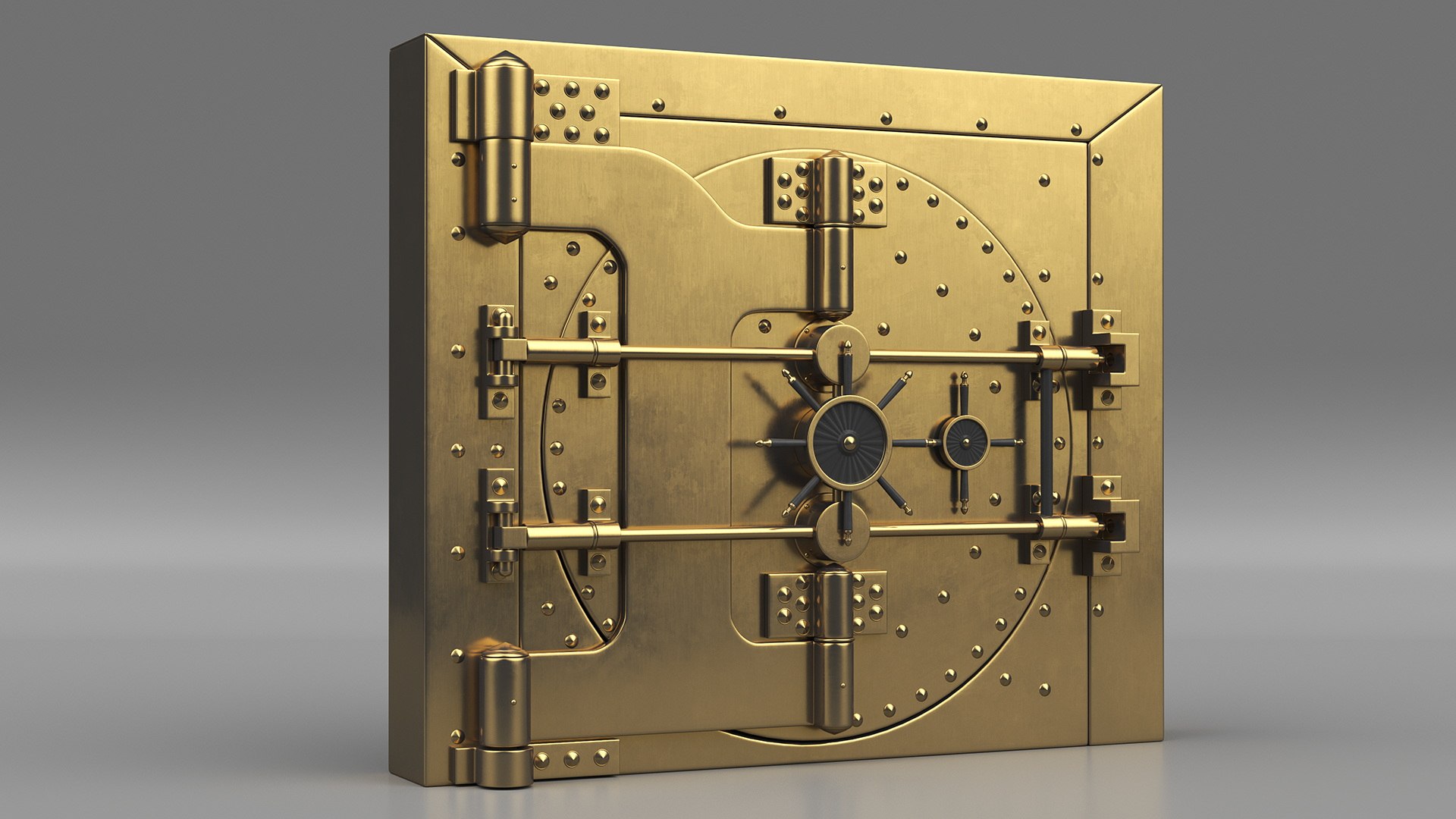 3D Round Vault Door Bronze - TurboSquid 2097803