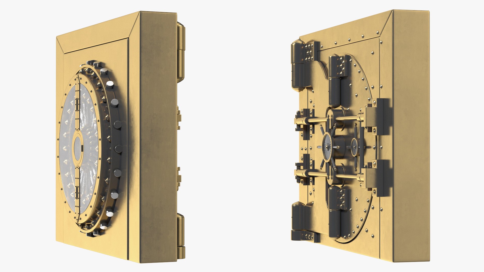 3D Round Vault Door Bronze - TurboSquid 2097803