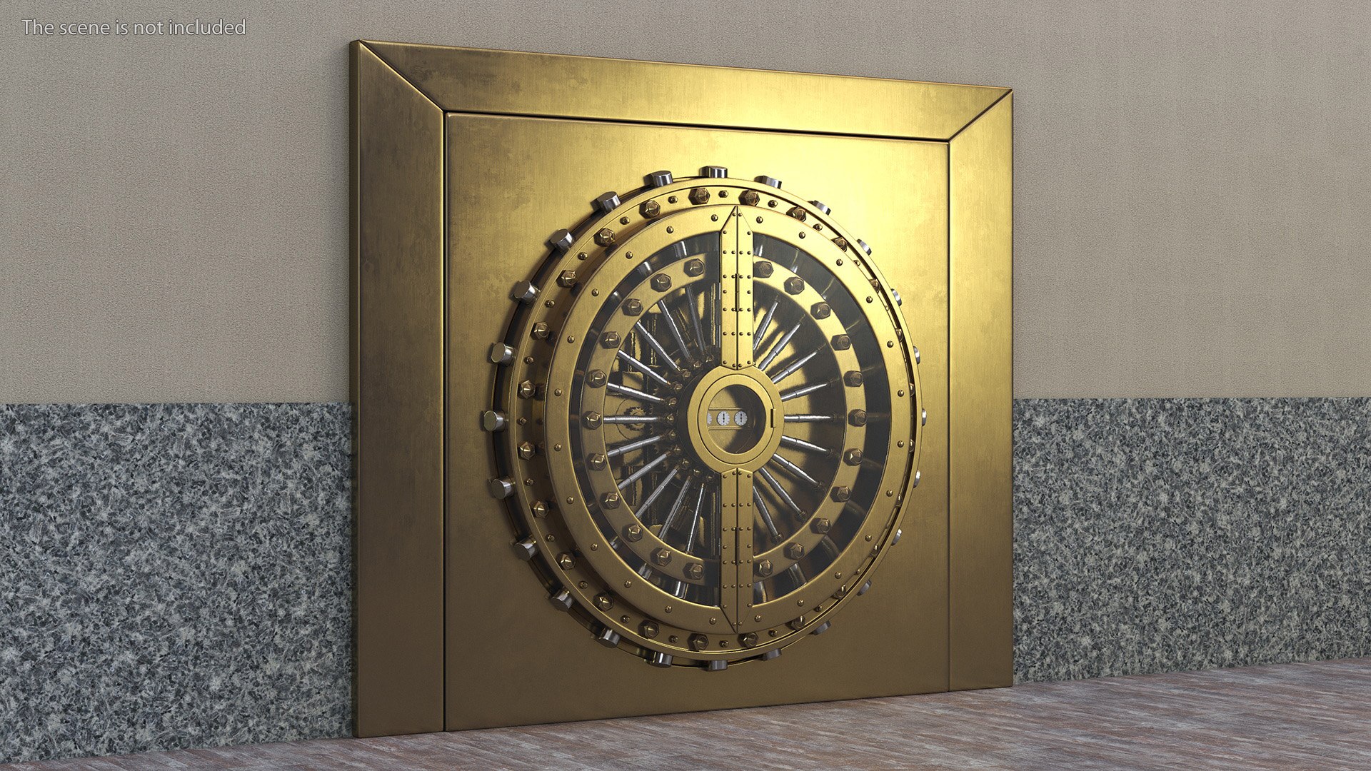 3D Round Vault Door Bronze - TurboSquid 2097803