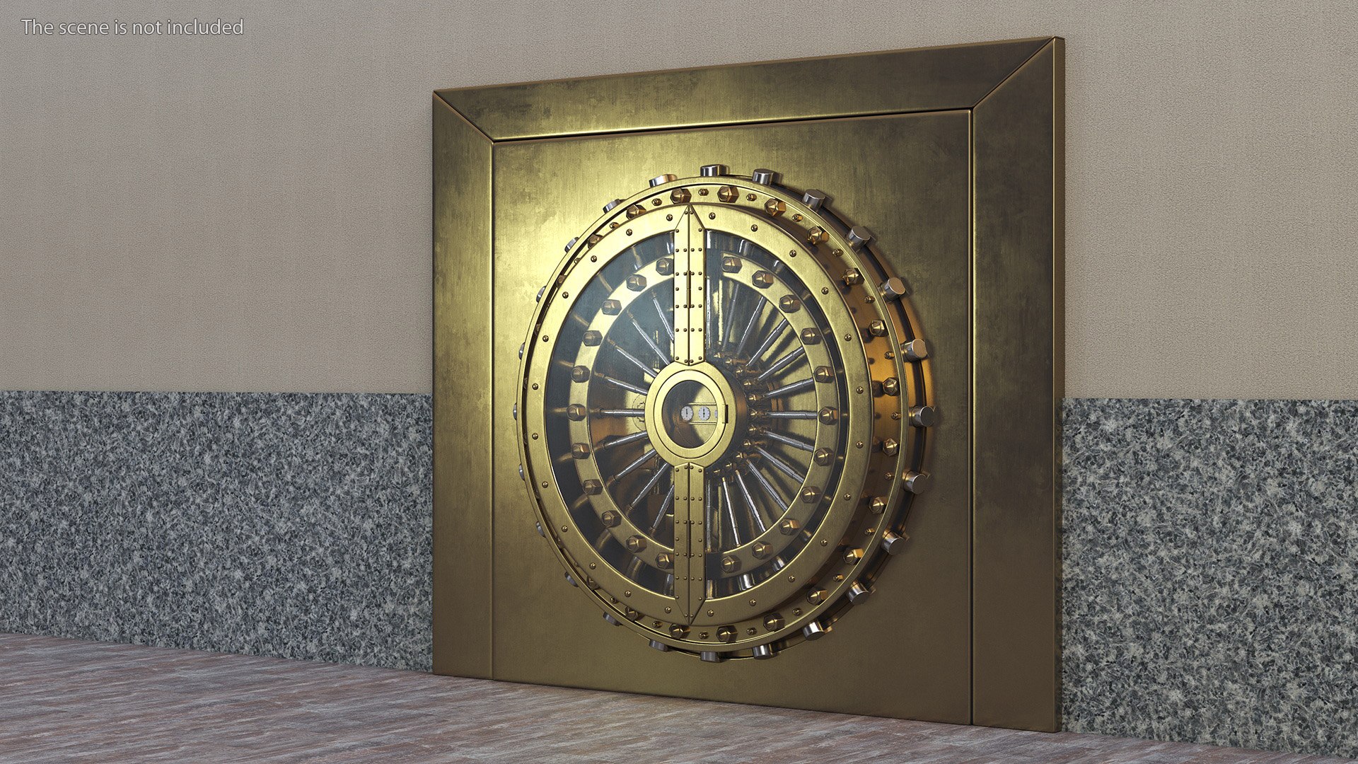 3D Round Vault Door Bronze - TurboSquid 2097803