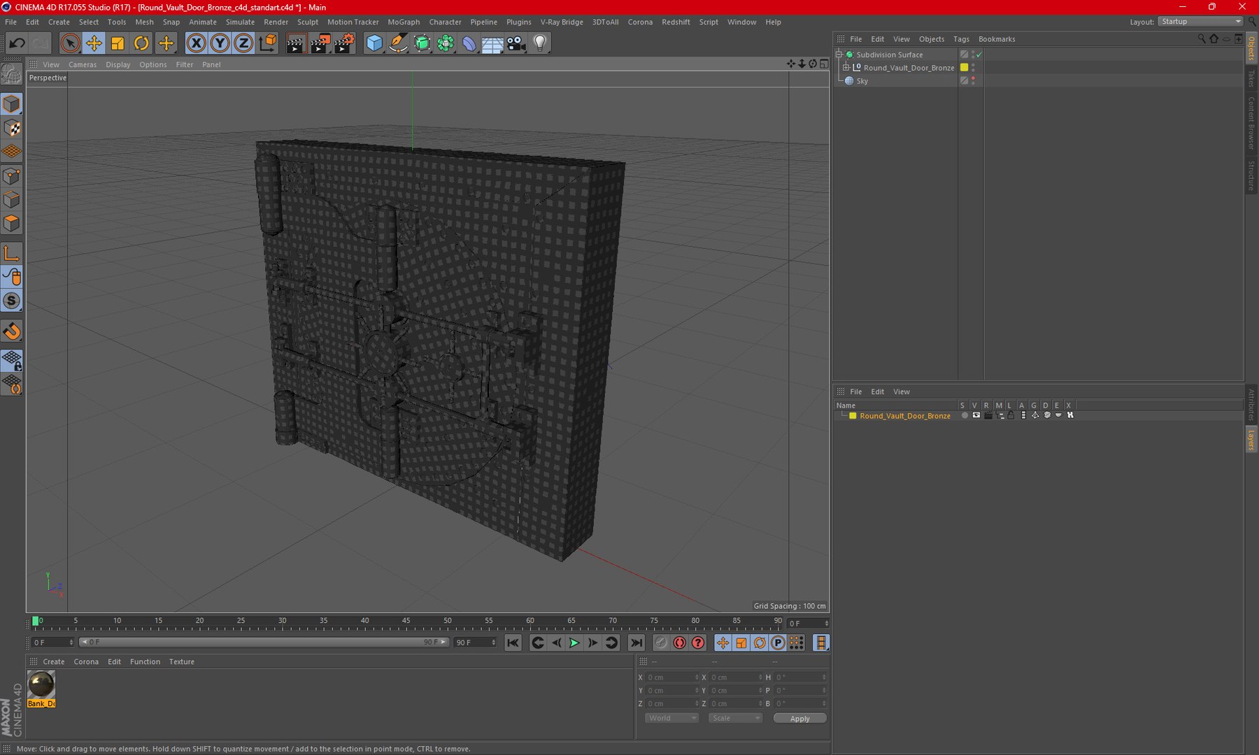 3D Round Vault Door Bronze - TurboSquid 2097803
