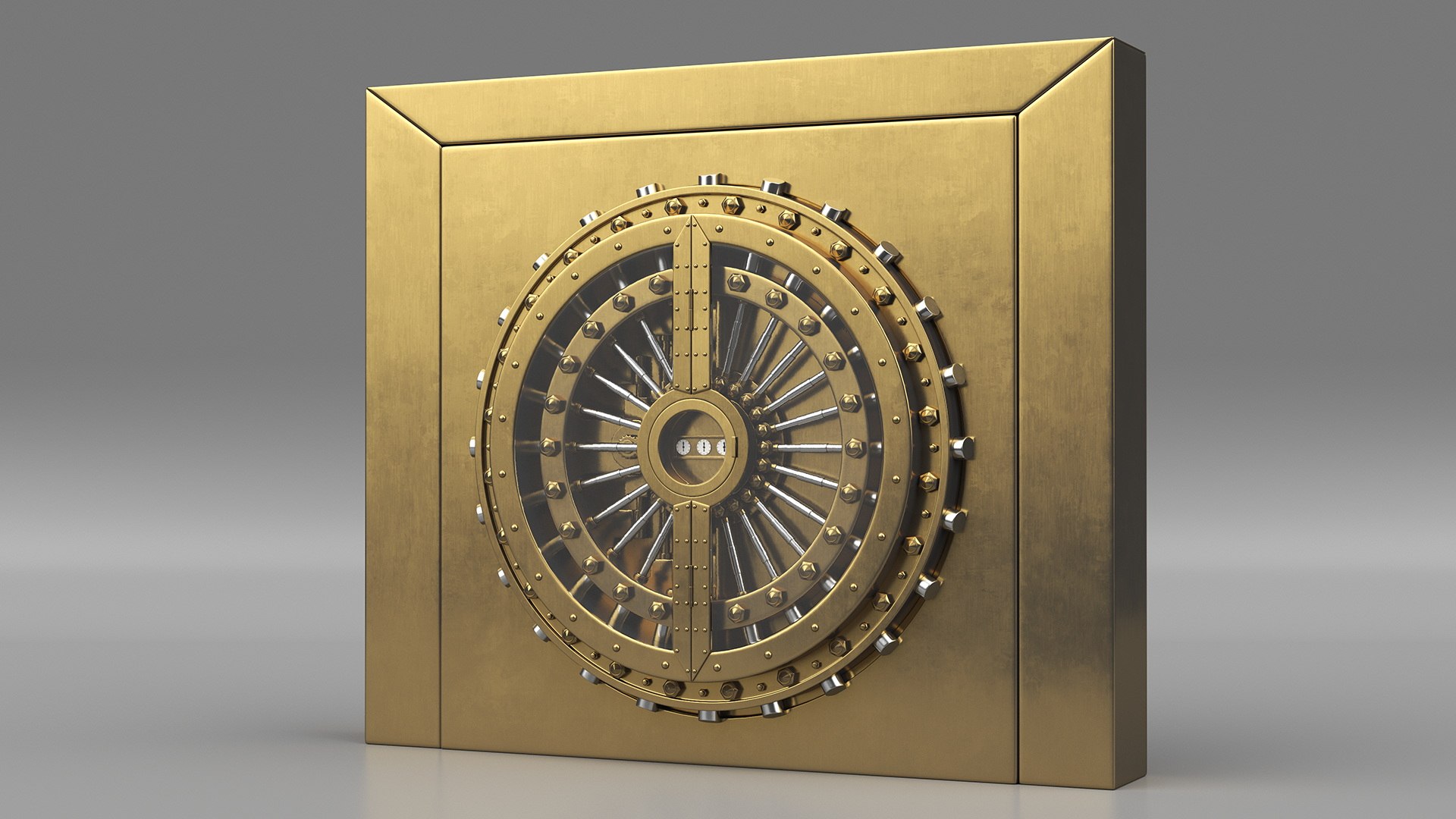 3D Round Vault Door Bronze - TurboSquid 2097803