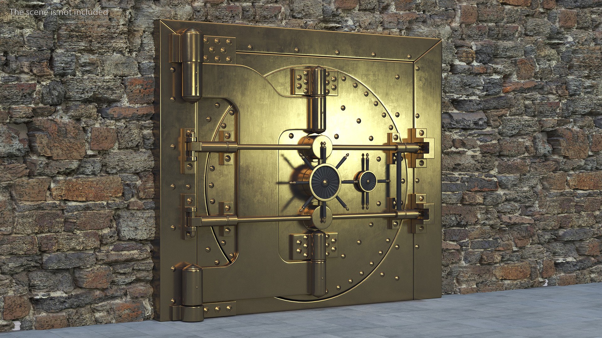 3D Round Vault Door Bronze - TurboSquid 2097803