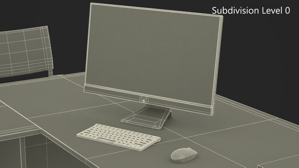 modelo 3d Escritorio de oficina con sillas y configuración de computadora - TurboSquid 2374656