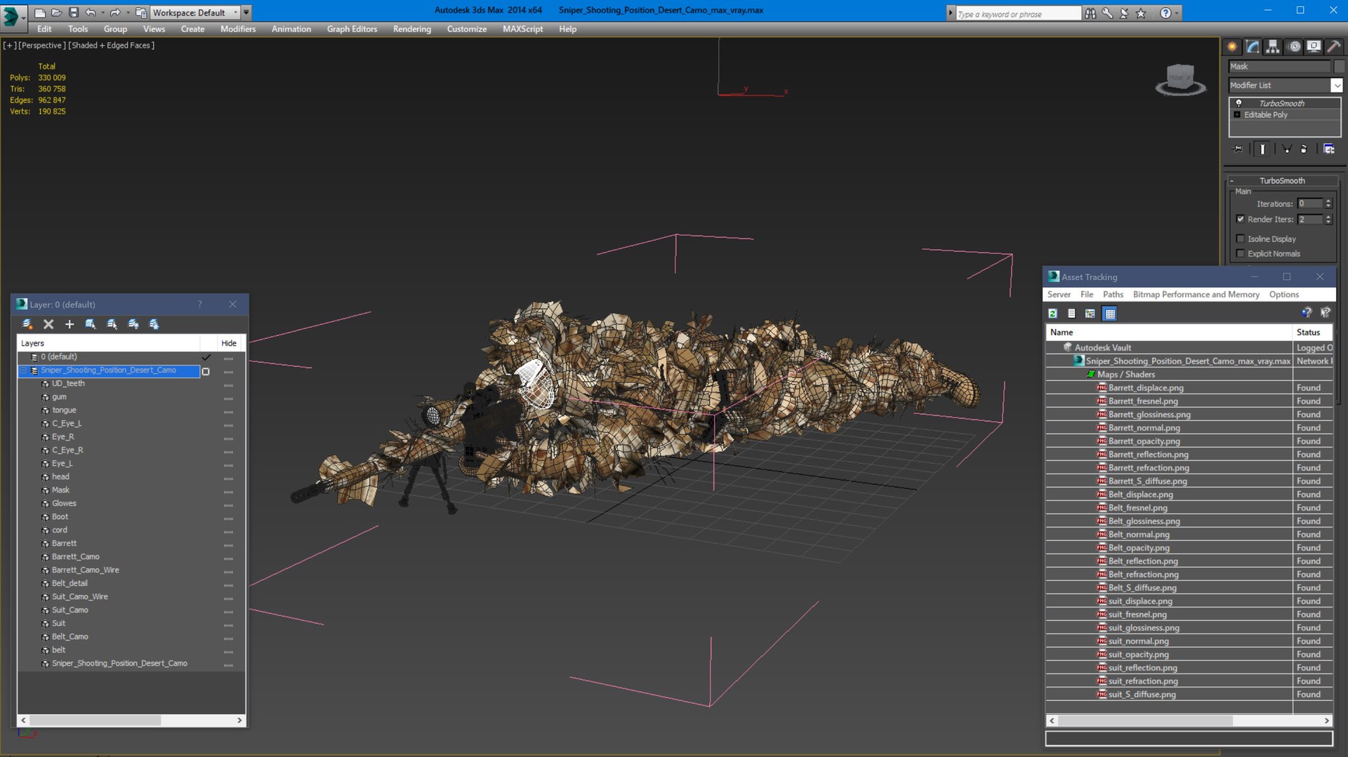 3D Sniper Shooting Position Desert Camo - TurboSquid 1989351