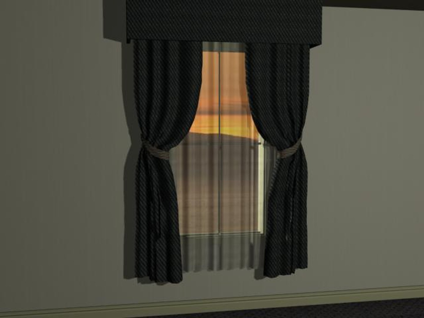3d Window Curtains Model