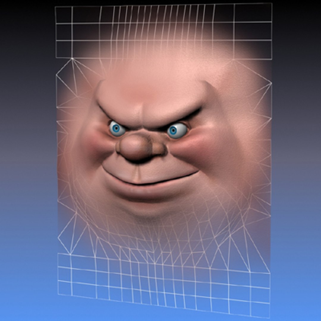 talking cartoon face 3d model