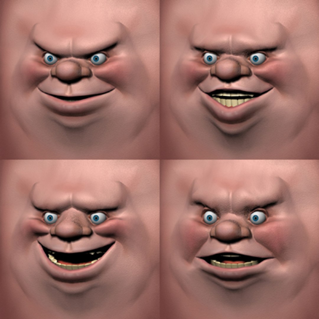 talking cartoon face 3d model