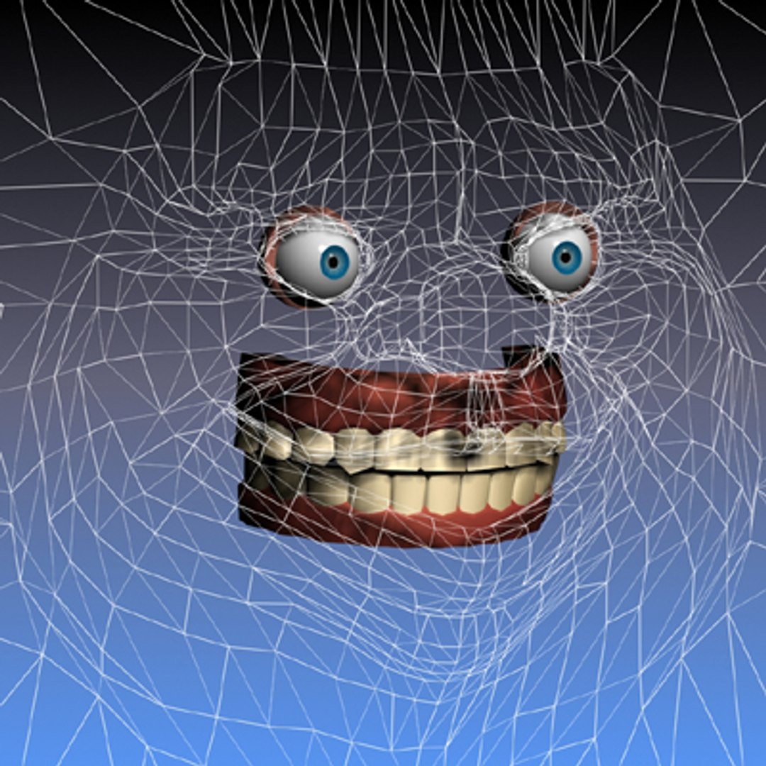 talking cartoon face 3d model