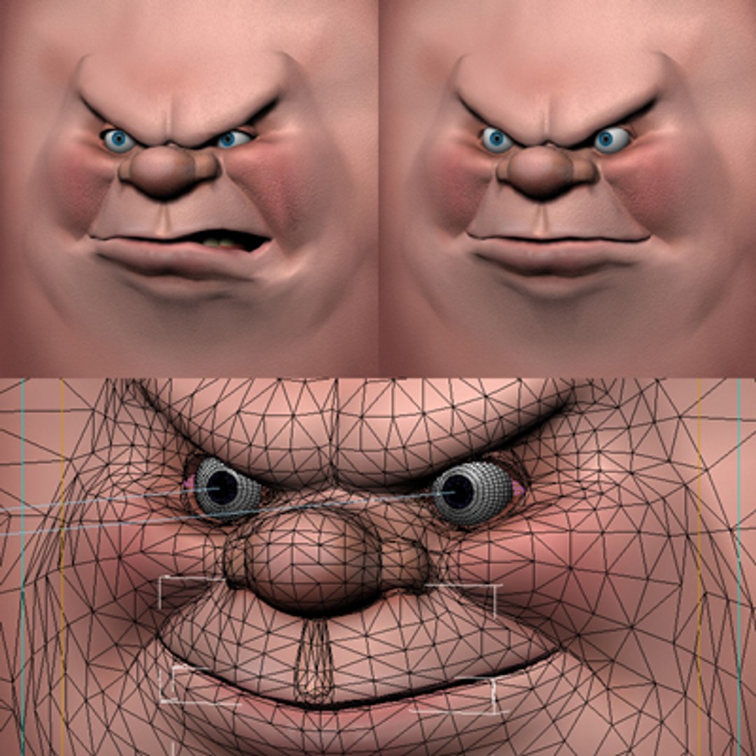 talking cartoon face 3d model