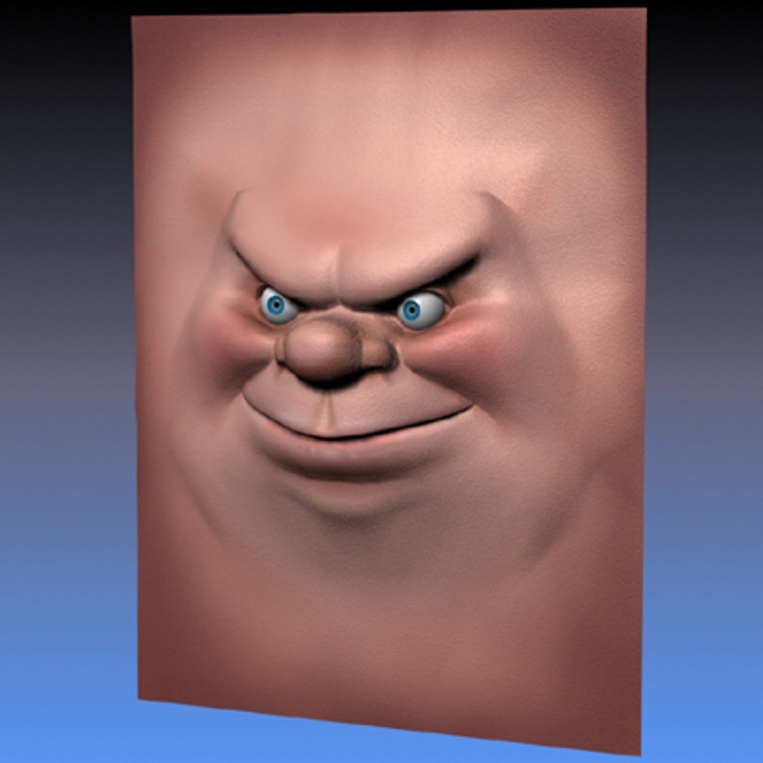 talking cartoon face 3d model