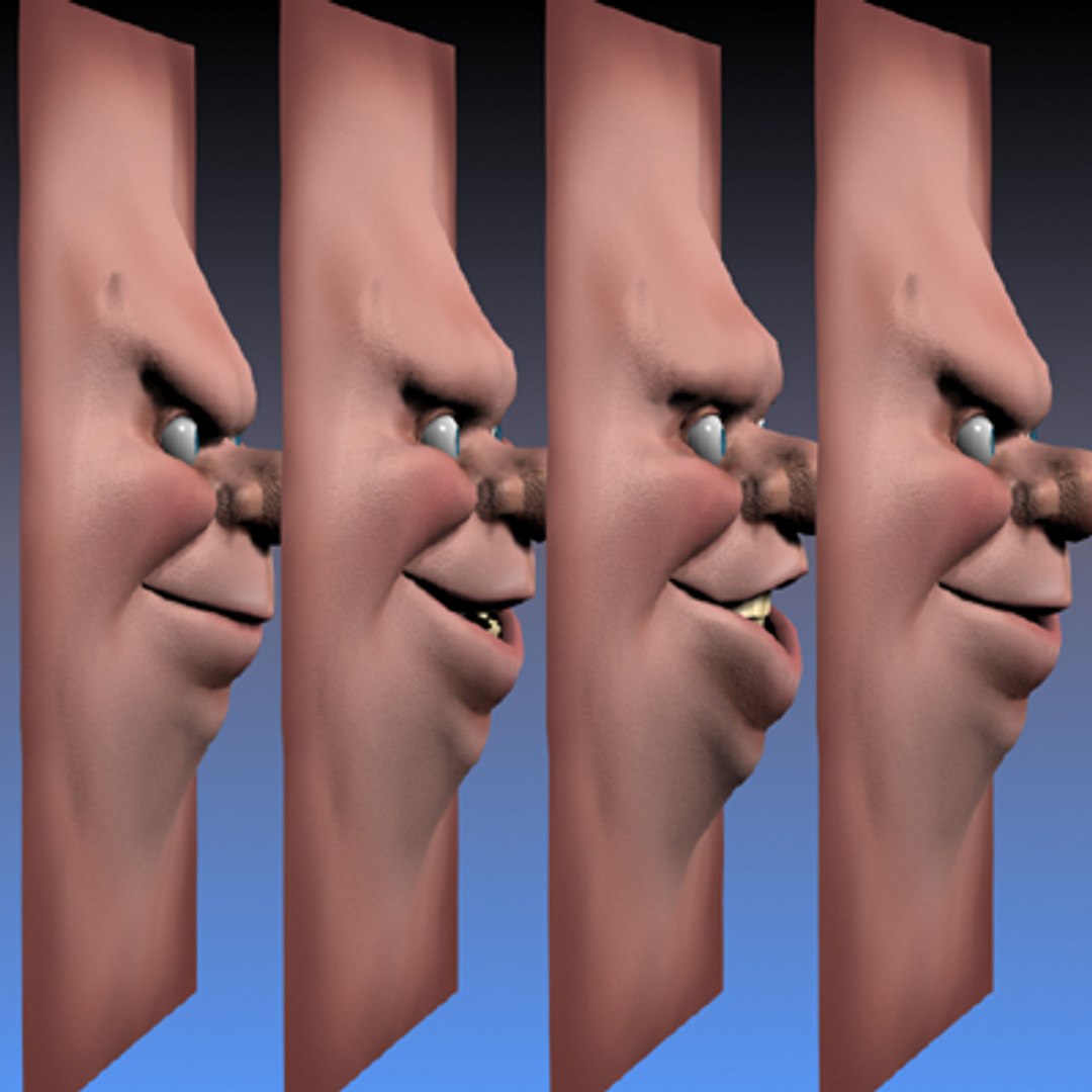talking cartoon face 3d model