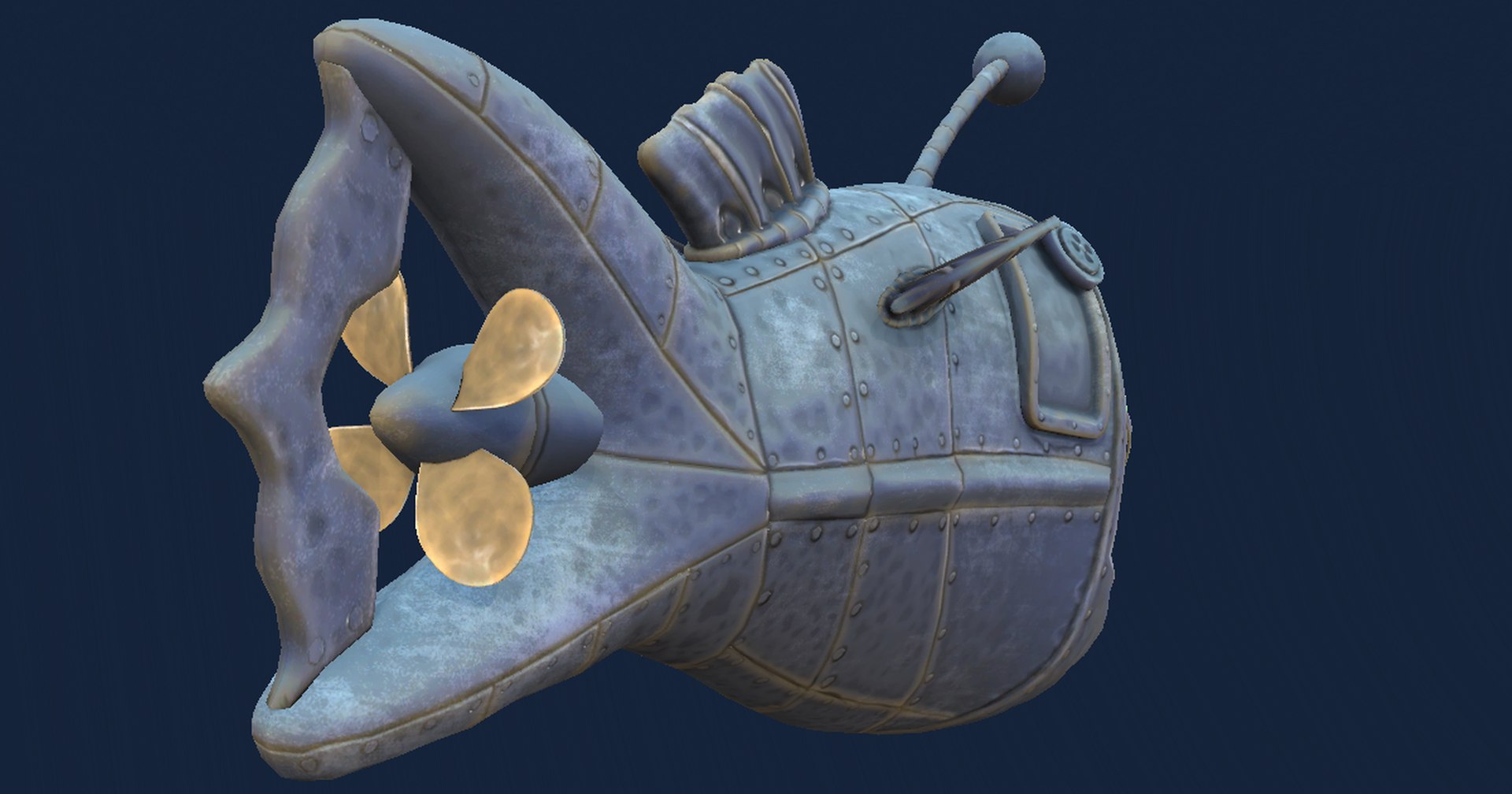 3D Anglerfish Submarine Hand-Painted - TurboSquid 1717036