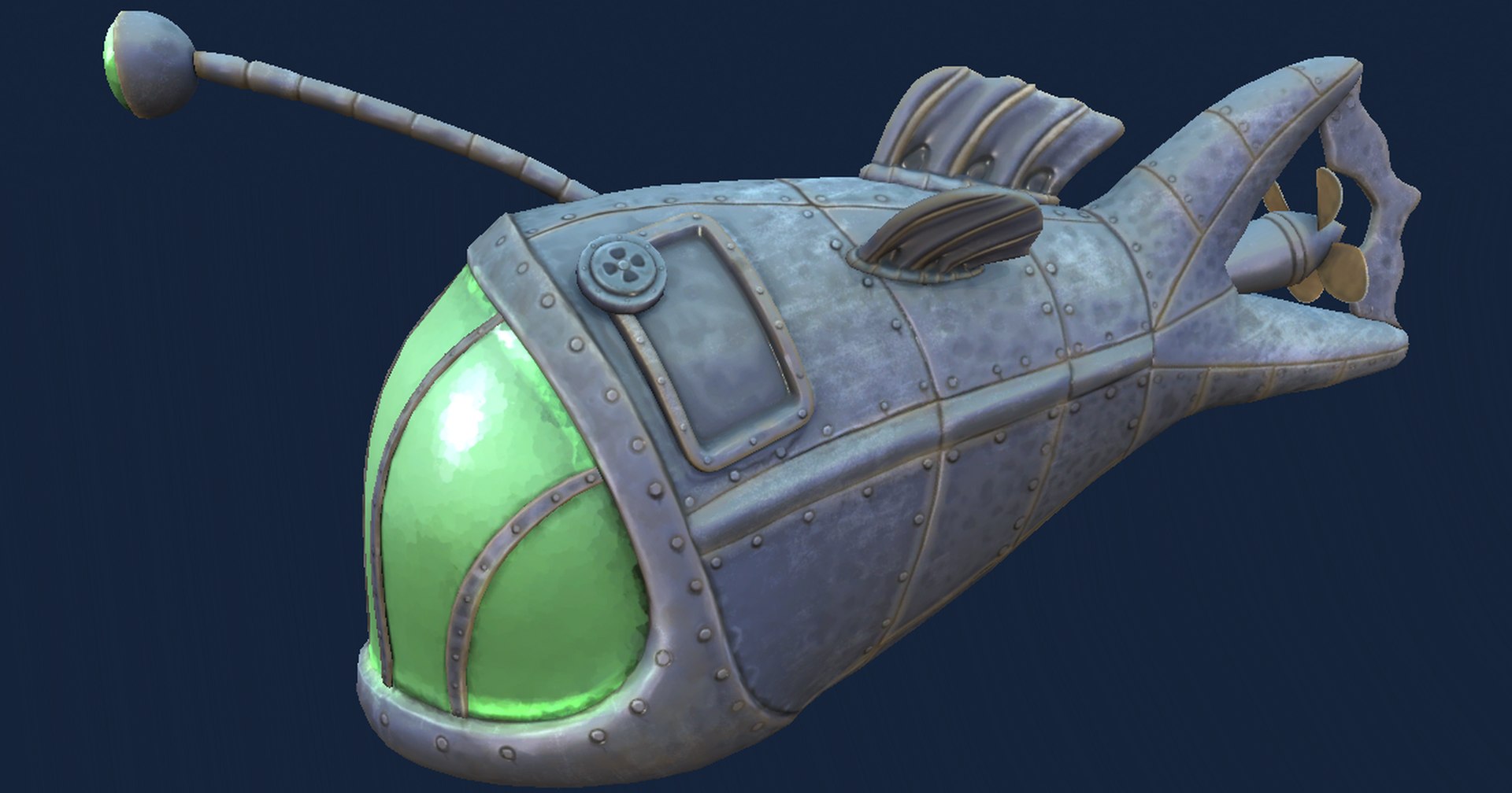 3D Anglerfish Submarine Hand-Painted - TurboSquid 1717036