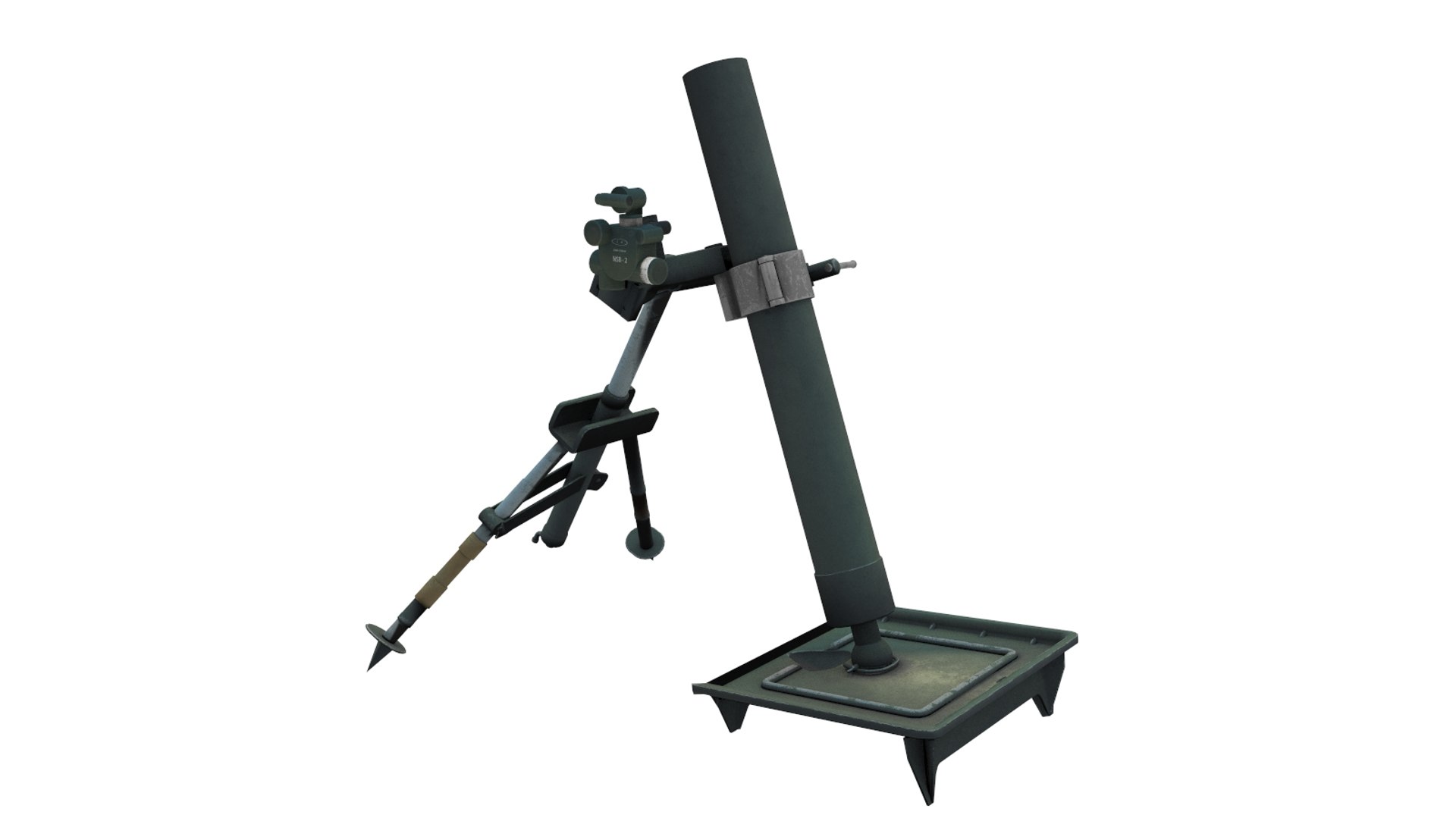 3d M57 60mm Mortar Model