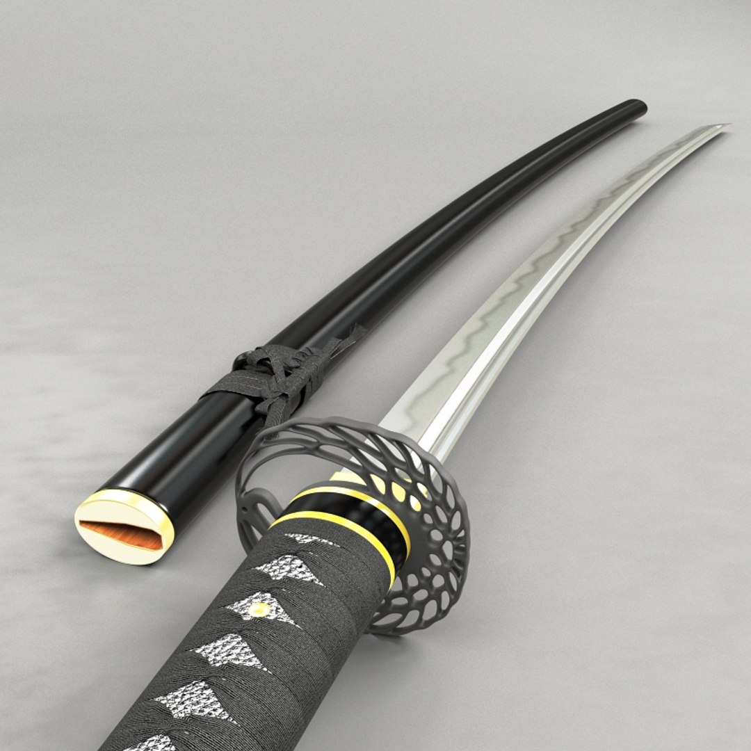 3d model katana sword