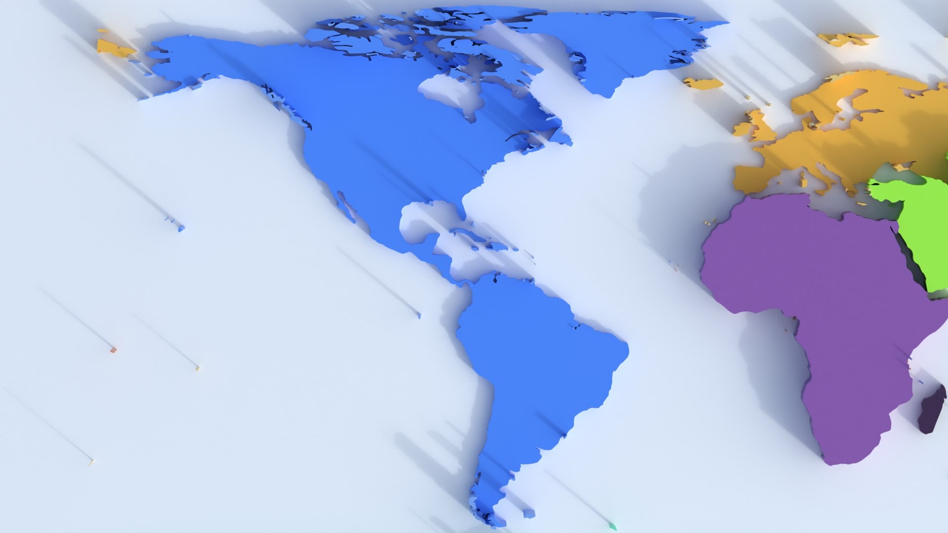 Continents Map Offset 3D - TurboSquid 2347327