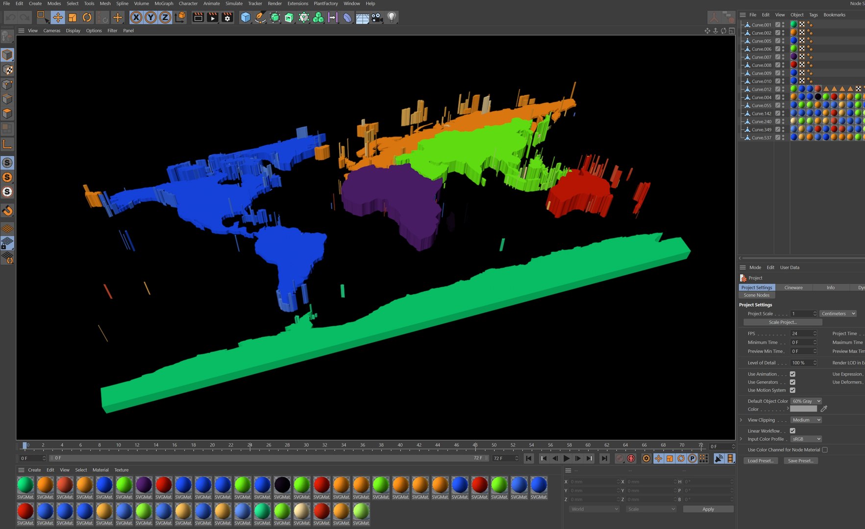 Continents Map Offset 3D - TurboSquid 2347327