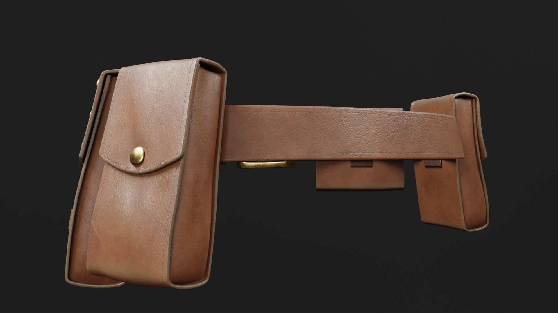 Leather Belt Pouches Bags 3D Model - TurboSquid 1576354