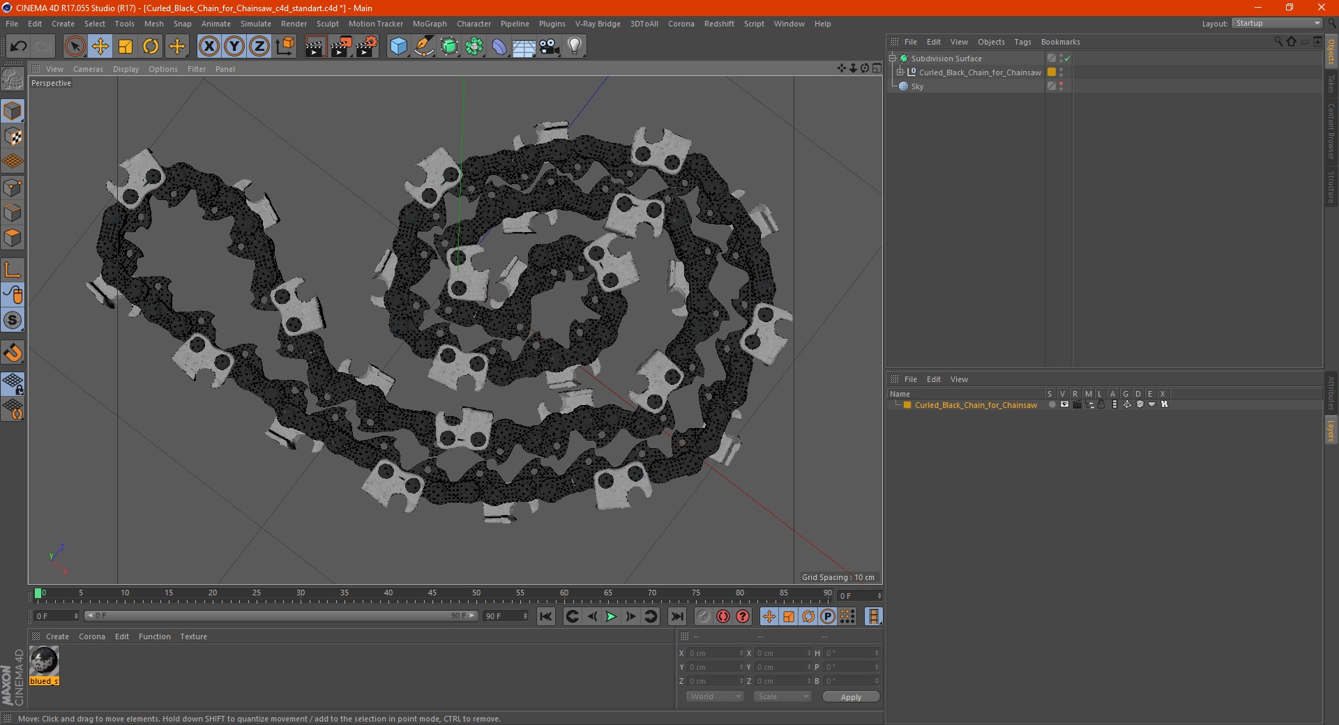 Curled Black Chain For Chainsaw 3D Model - TurboSquid 1883229
