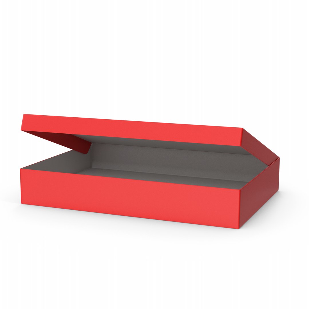 3D Red Box Half Opened - TurboSquid 2224564