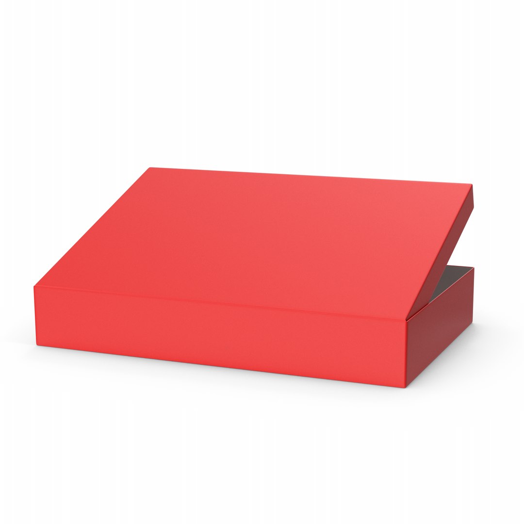 3D Red Box Half Opened - TurboSquid 2224564