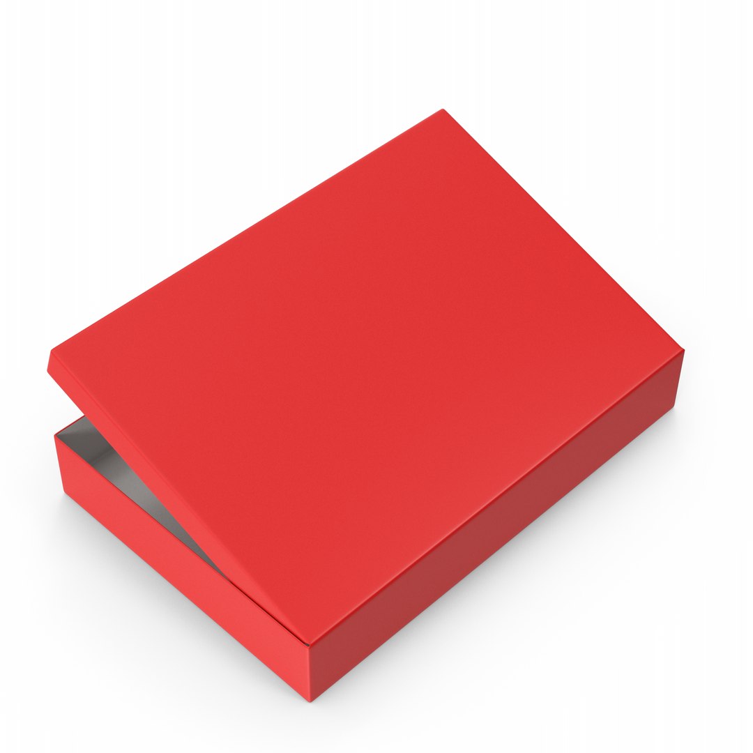 3D Red Box Half Opened - TurboSquid 2224564
