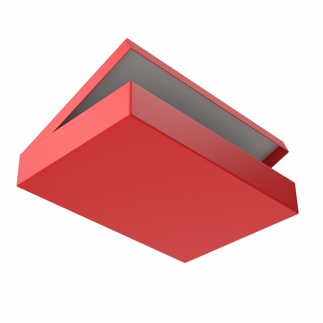 3D Red Box Half Opened - TurboSquid 2224564