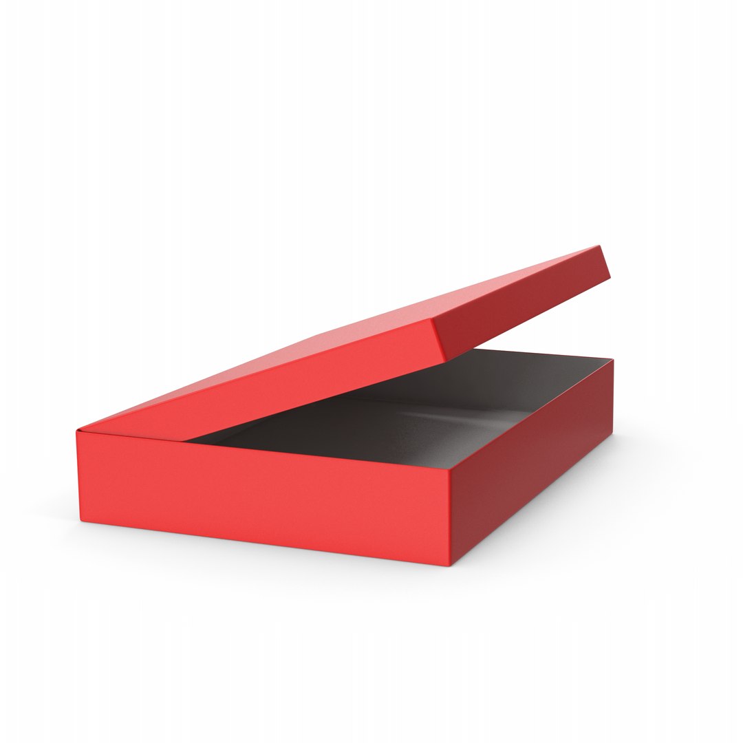 3D Red Box Half Opened - TurboSquid 2224564