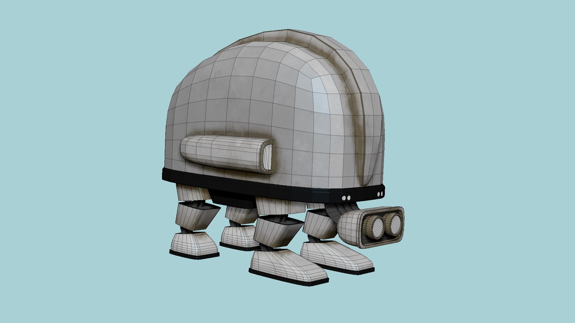 3D Turtleback Robot J06 White Dirt - SciFi Character Design Model ...