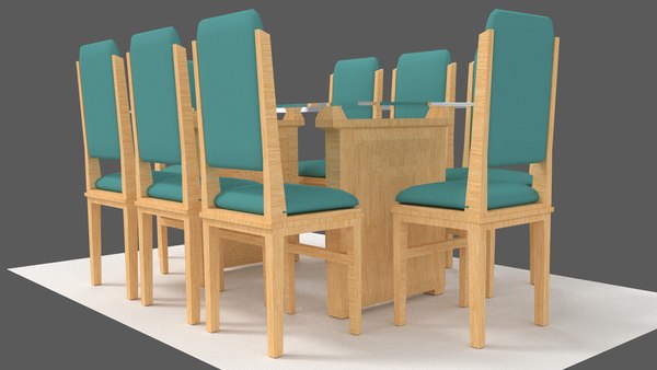 3d model of table chair