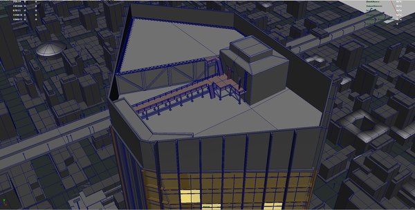 3d model of glass tower inferno