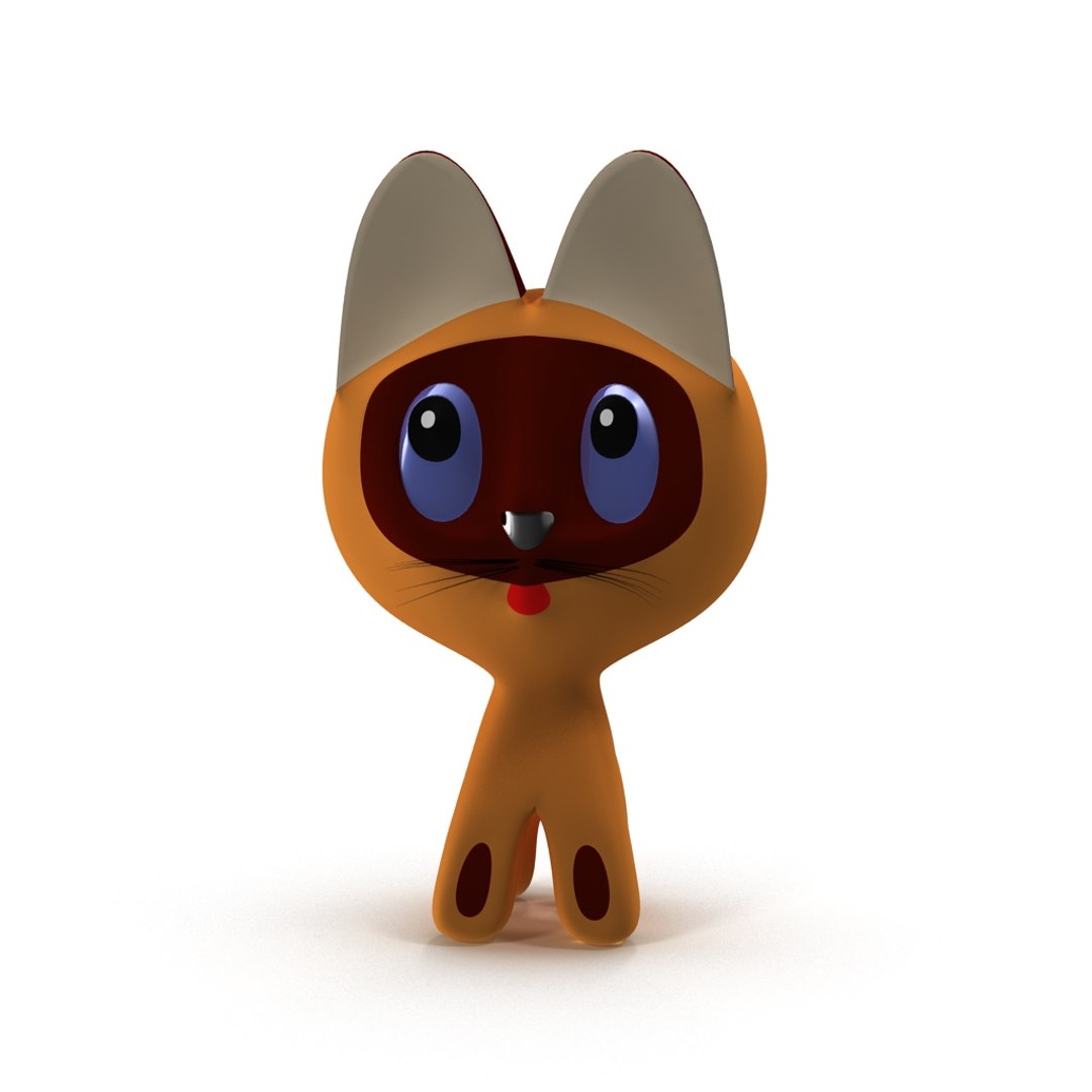 Russian Cartoon Kitten Gav 3d Model