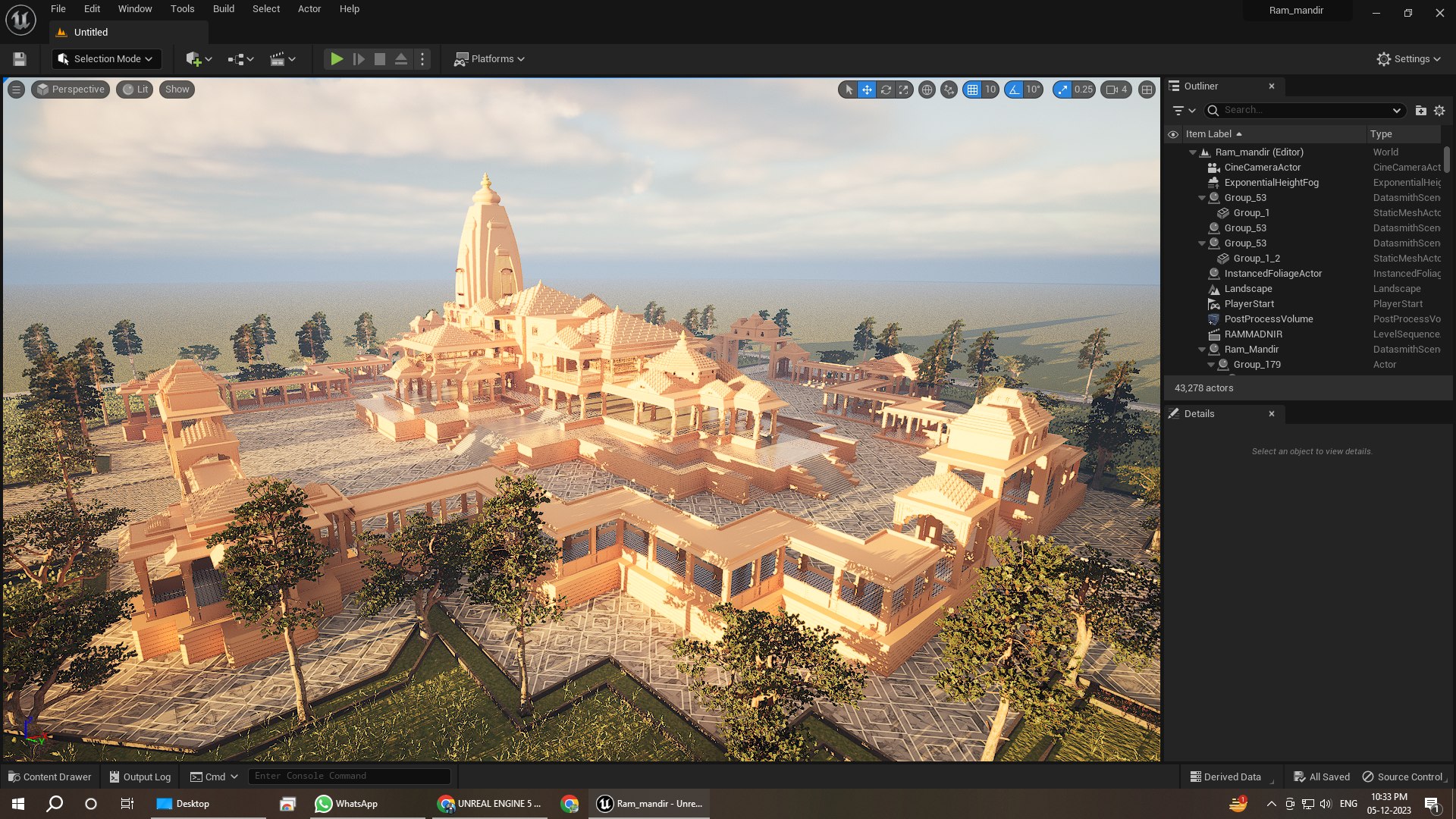 3D The Ram Mandir Ayodhya A Revered 3D Journey In Unreal Engine 5 Model ...