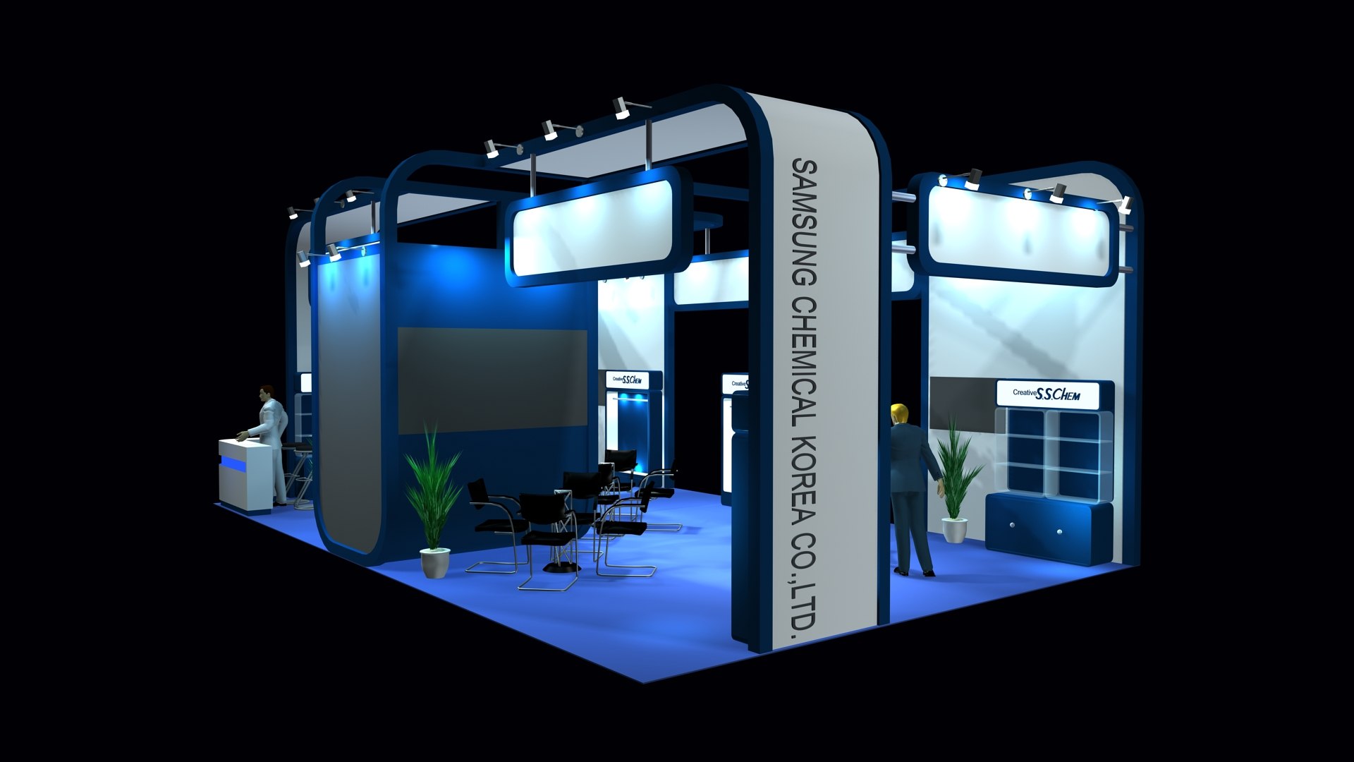4 Side Open Booth 3D Model - TurboSquid 1851015