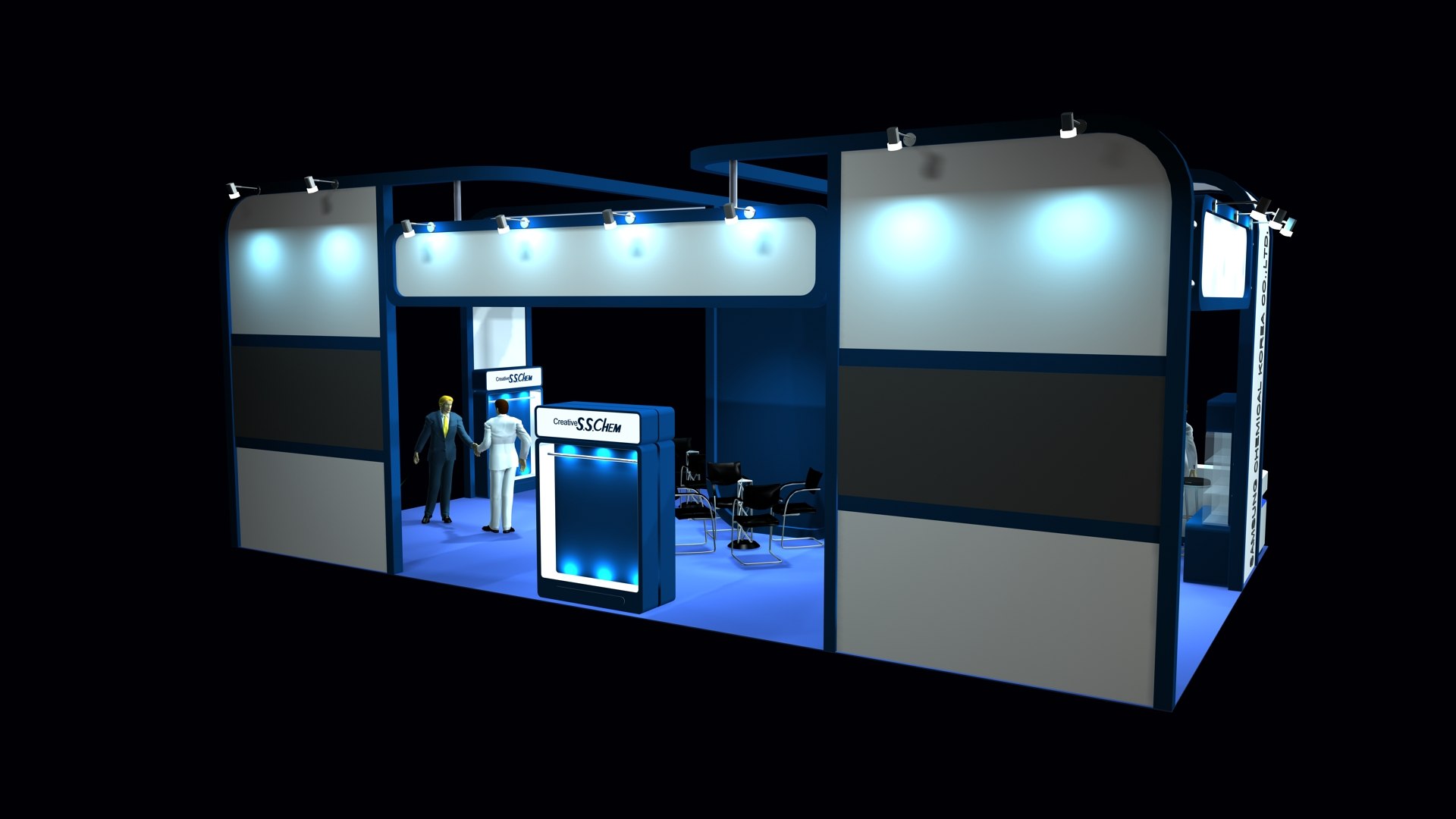 4 Side Open Booth 3D Model - TurboSquid 1851015