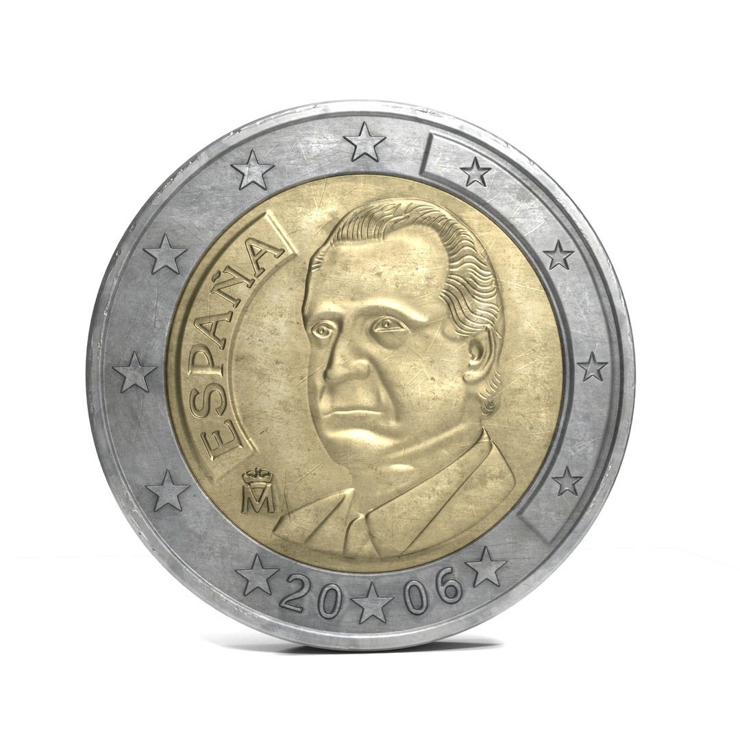 spain euro coins c4d