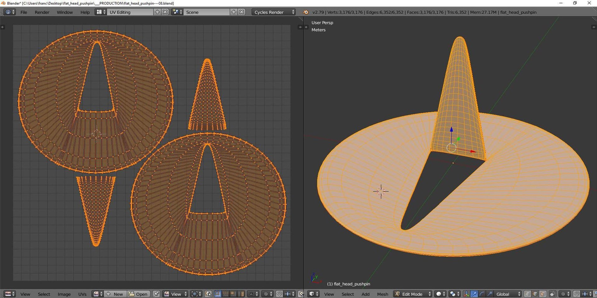 3D Flat Head Pushpin Model - TurboSquid 1540767