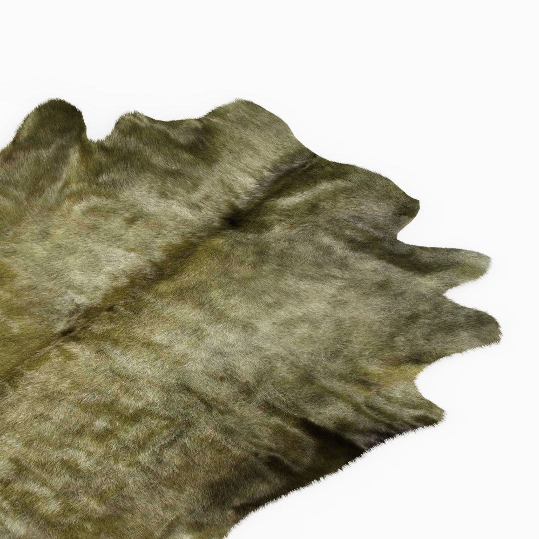 3D Model Wool Green Cowhide Rug - TurboSquid 1566257