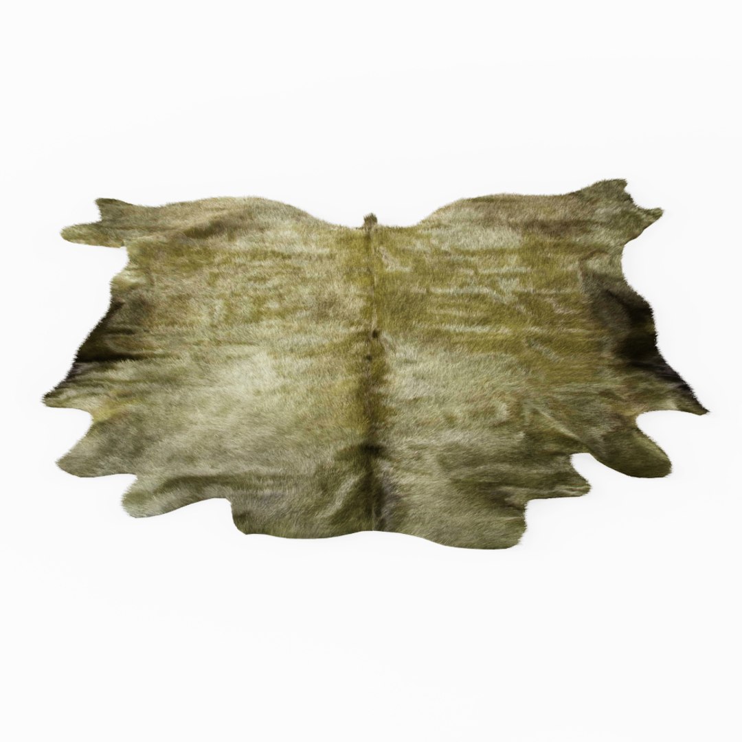 3D Model Wool Green Cowhide Rug - TurboSquid 1566257