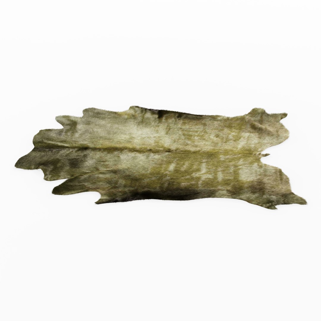 3D Model Wool Green Cowhide Rug - TurboSquid 1566257