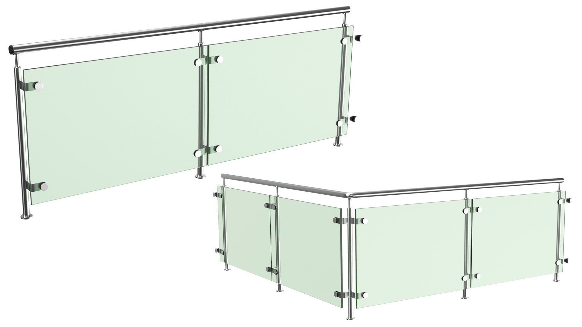 Detailed Glass Handrail Options Model - TurboSquid 2159192