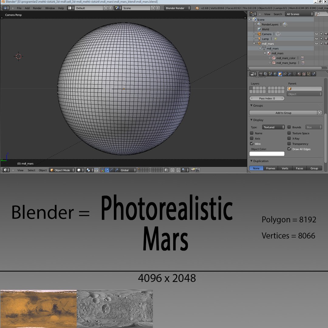 3d Model Realistic Mars