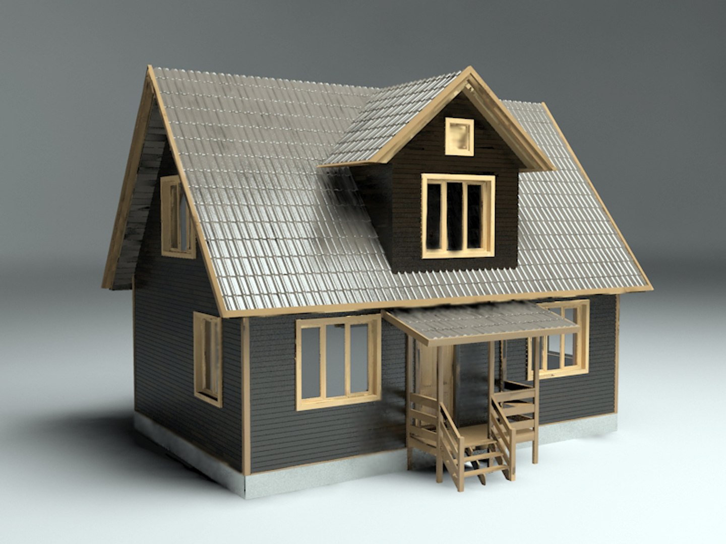 3d Realistic Country House Model
