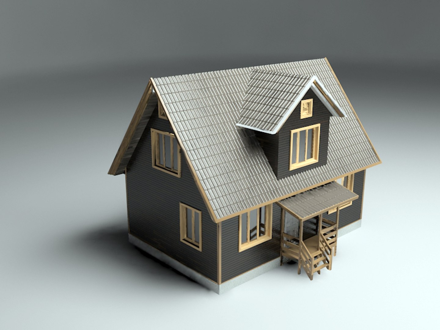 3d Realistic Country House Model