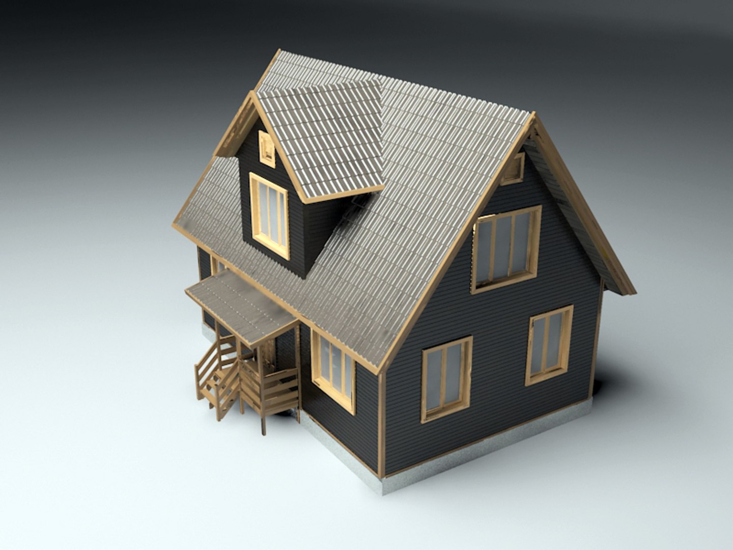 3d Realistic Country House Model