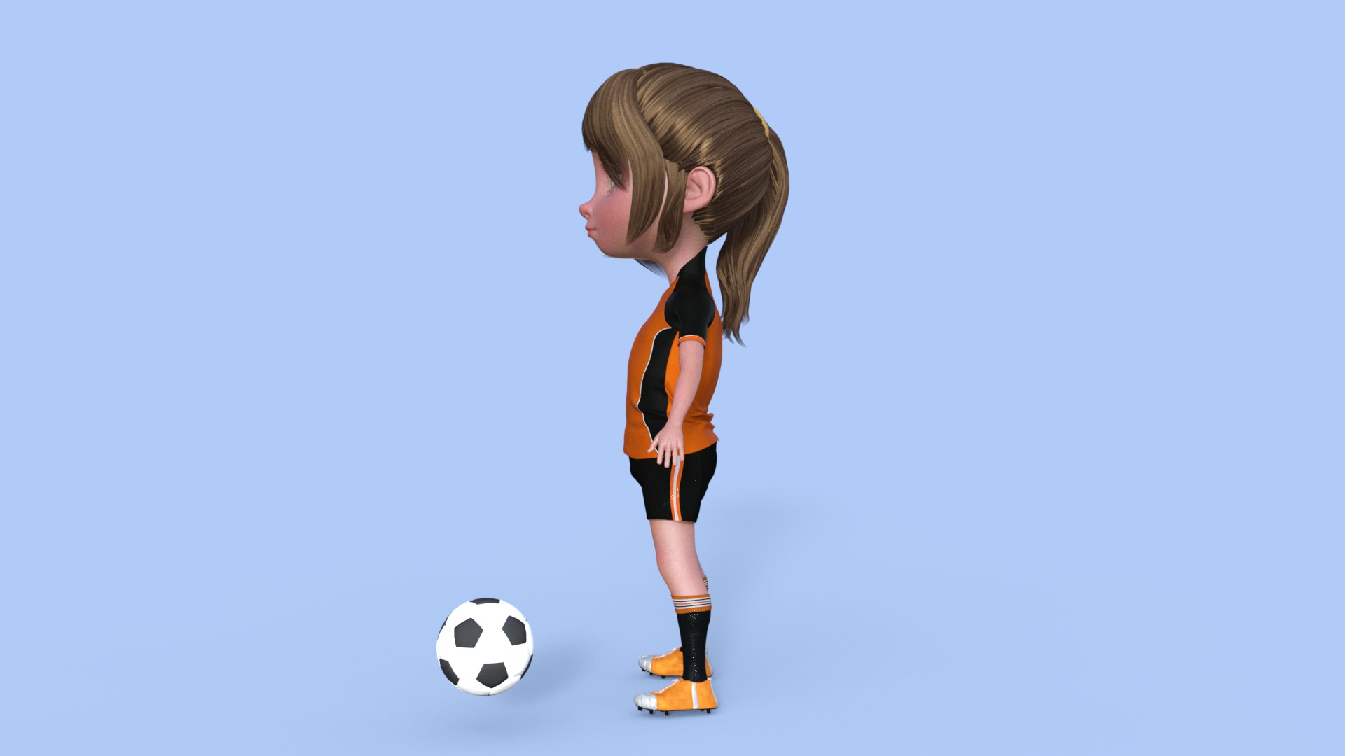 Cartoon Footballer Girl Rigged 3D - TurboSquid 1983745