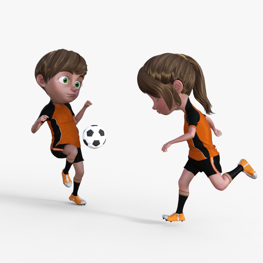 Cartoon Footballer Girl Rigged 3D - TurboSquid 1983745