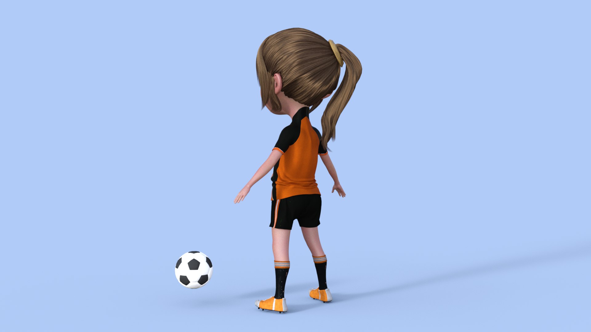 Cartoon Footballer Girl Rigged 3D - TurboSquid 1983745