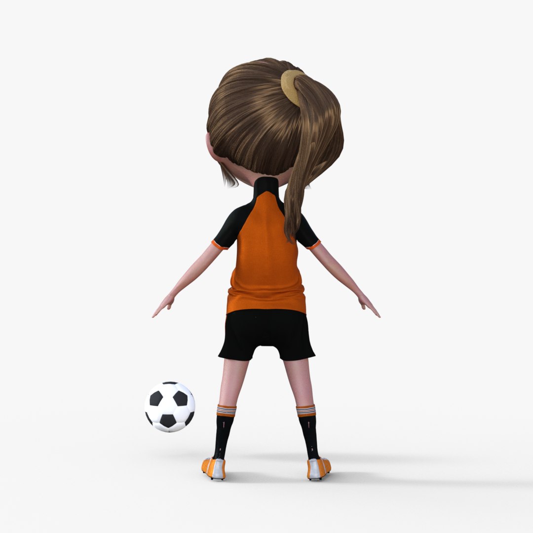 Cartoon Footballer Girl Rigged 3D - TurboSquid 1983745
